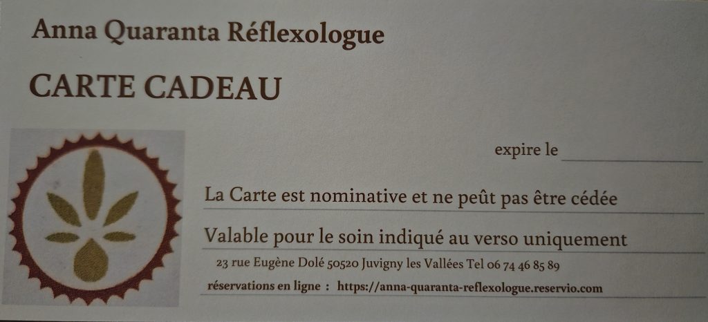 Carte Cadeau – anna quaranta reflexologue